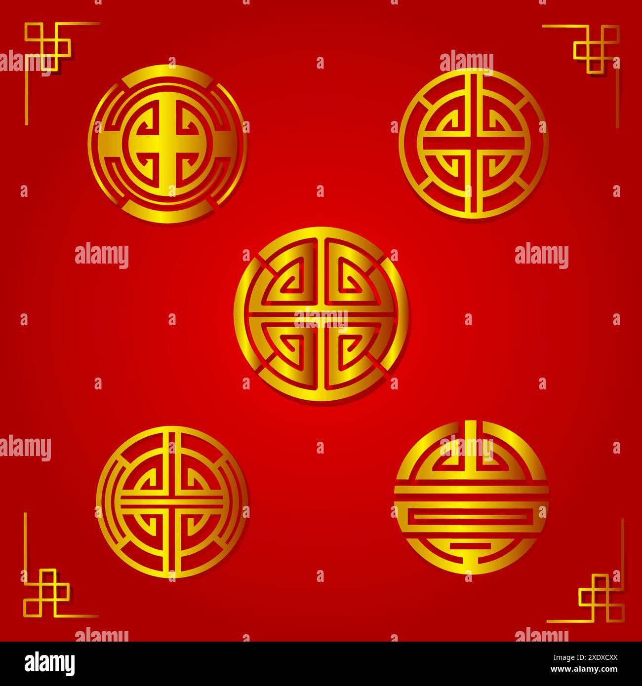 The Chinese lucky symbol logo for Lunar new year with white background ...