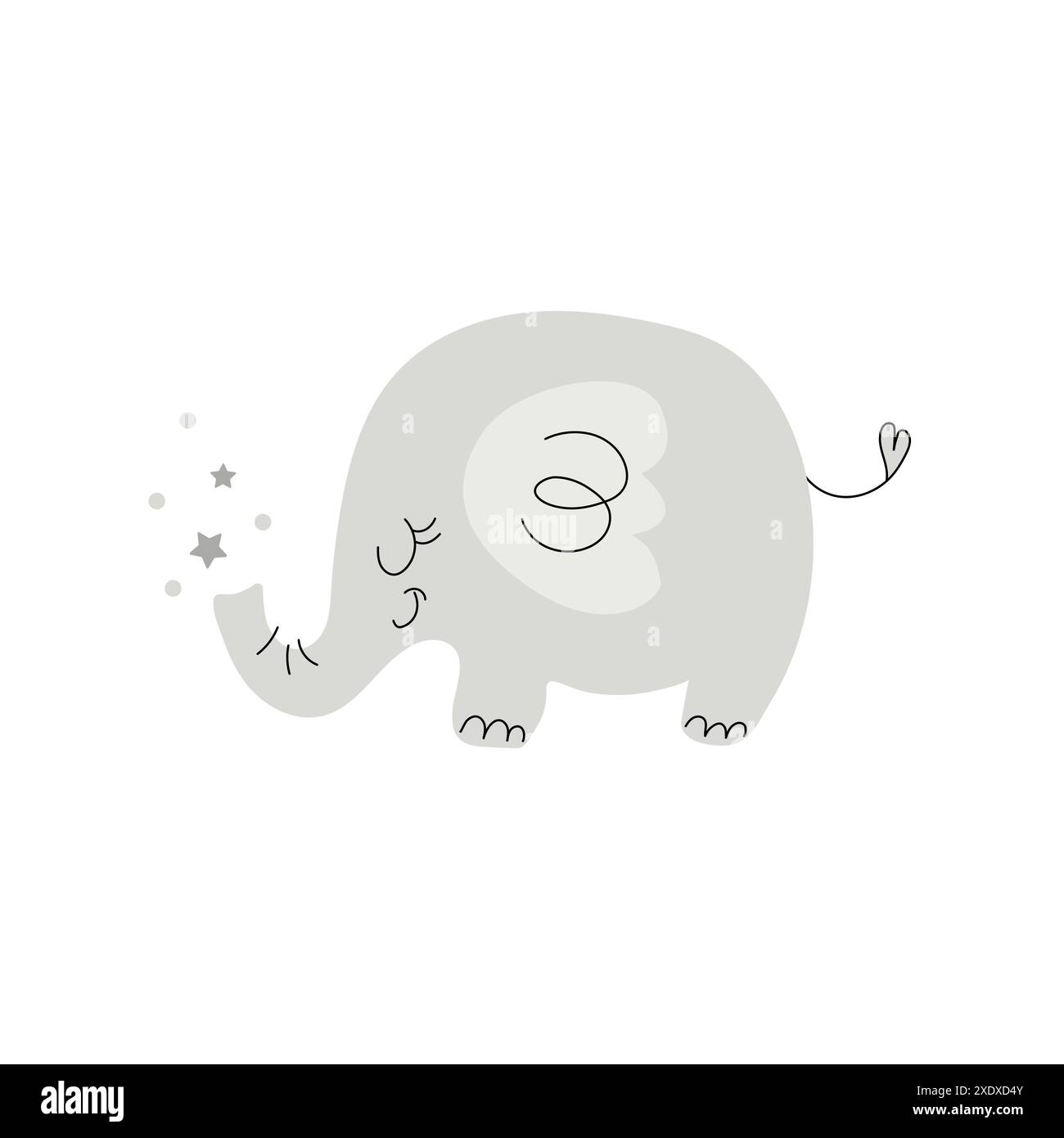 Cute elephant. Boho animal. Gender Neutral Nursery Ornament. Vector ...