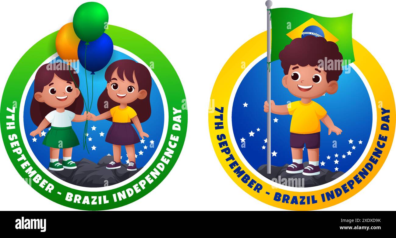 7th September, Brazilian Independence day sign or logo with brazilian ...