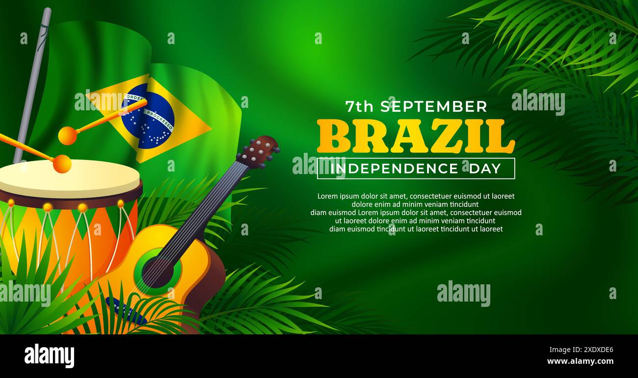 Brazil Independence day 7th september banner design with brazilian ...