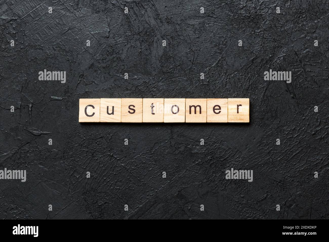 customer word written on wood block. customer text on table, concept ...