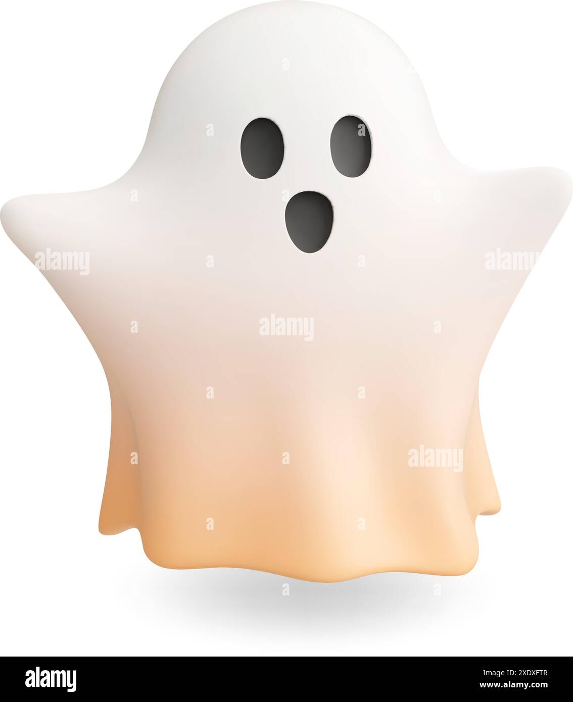 Spooky 3d ghost. Emotional halloween phantom, surprised frightening ...