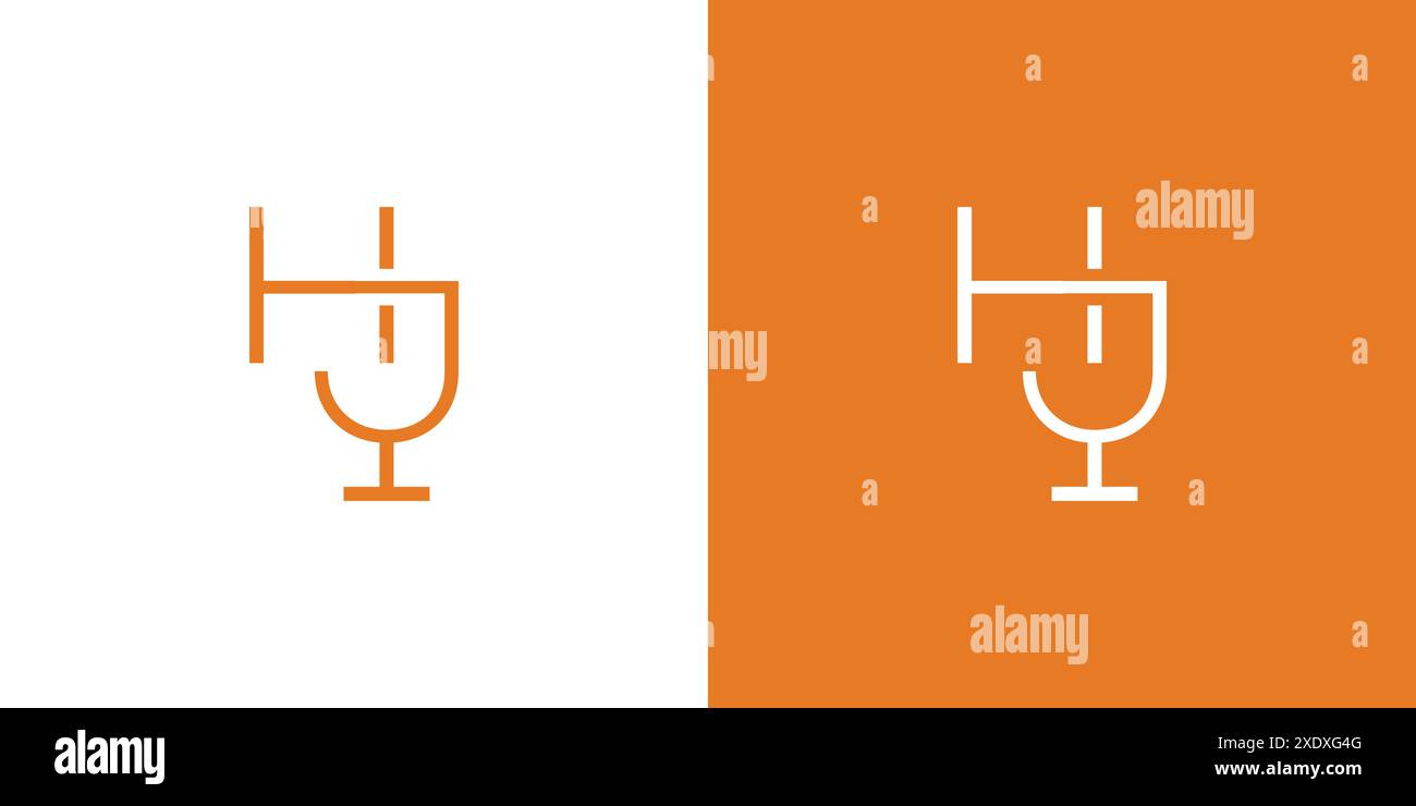 Unique and modern letter H combination glass logo design 2 Stock Vector ...