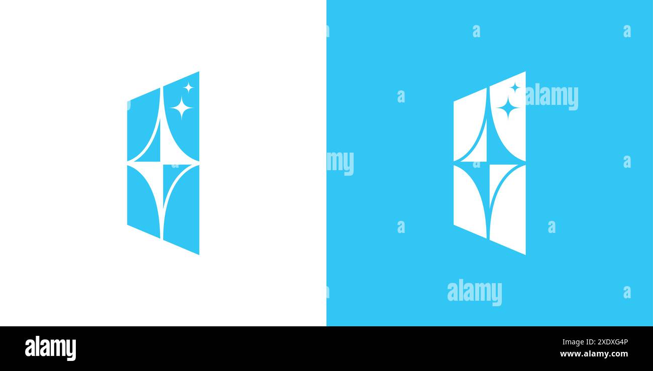 The window cleaning logo design is unique and modern Stock Vector Image ...