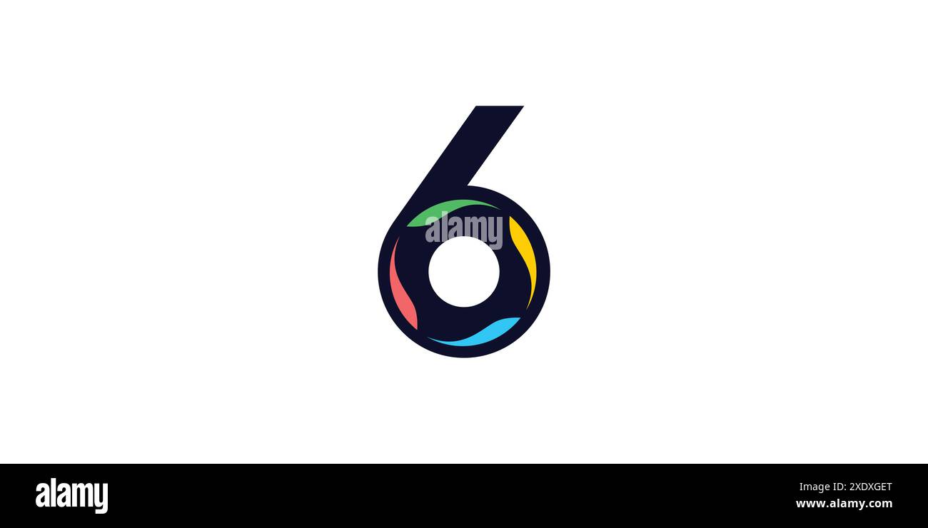 Number 6 logo hi-res stock photography and images - Alamy