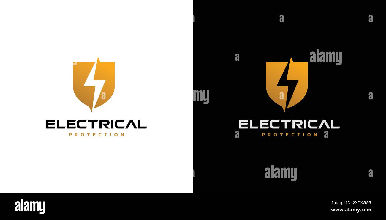 Powerful and modern electrical protection logo design Stock Vector ...