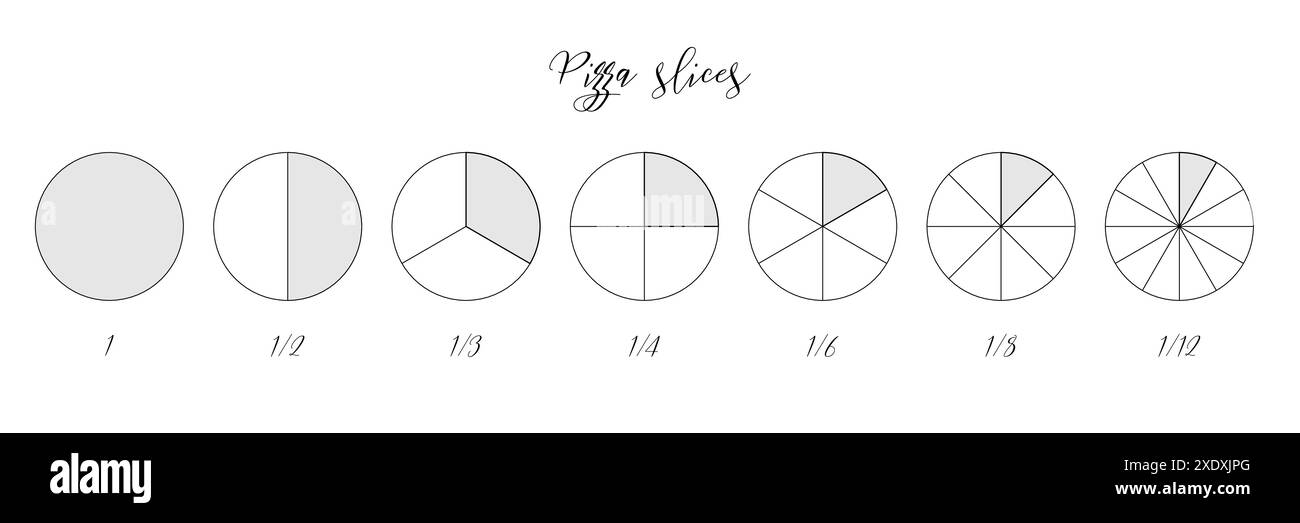 Circle segments of pie charts set, round diagram divides on 1 2 3 4 6 8 12 slices Stock Vector ...