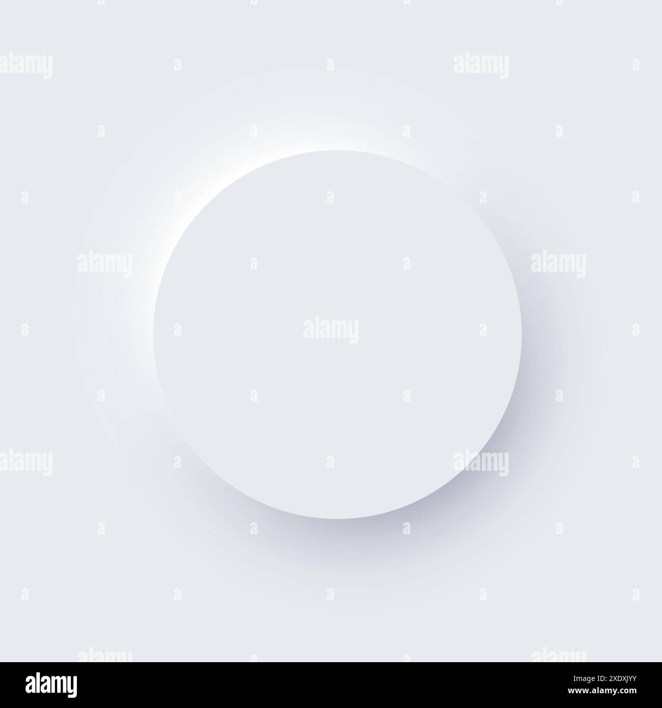 Neumorphism UI, circle white ring button with shadow vector ...