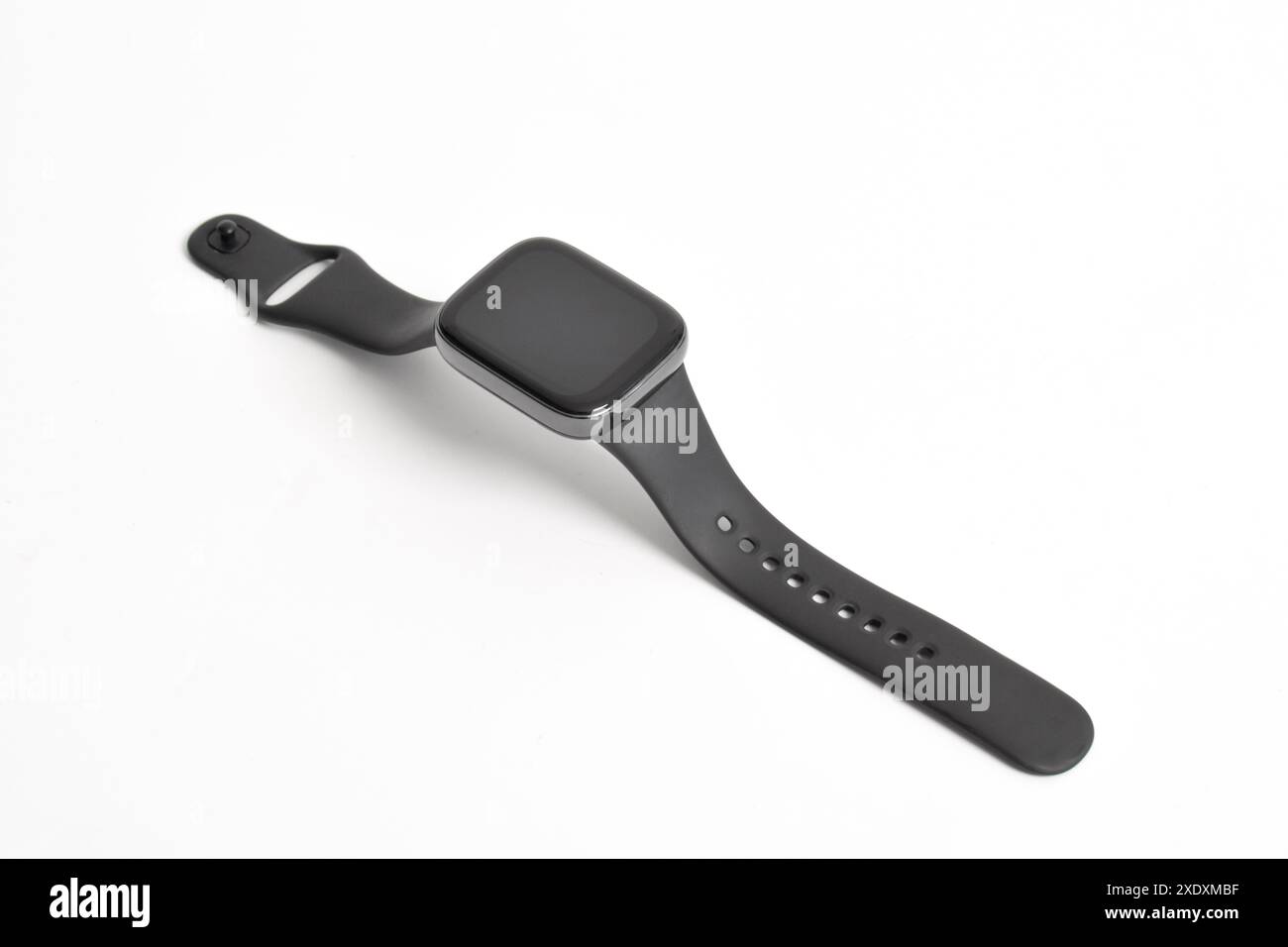 Wireless Smart watch isolated on white background. Black smartwatch ...