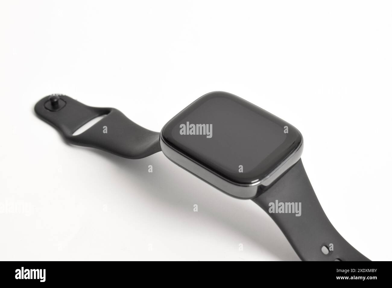 Wireless Smart watch isolated on white background. Black smartwatch ...