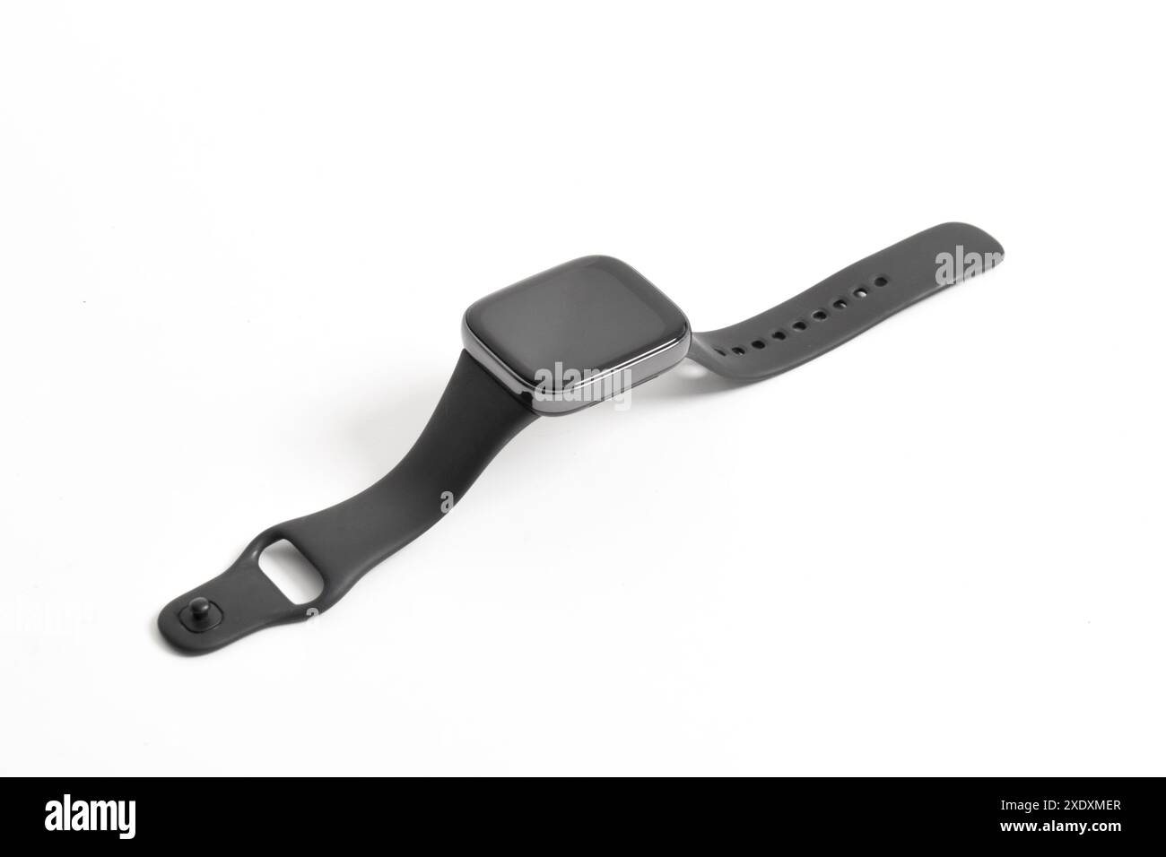 Wireless Smart watch isolated on white background. Black smartwatch ...