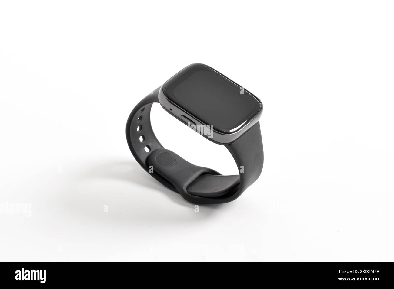 Wireless Smart watch isolated on white background. Black smartwatch ...