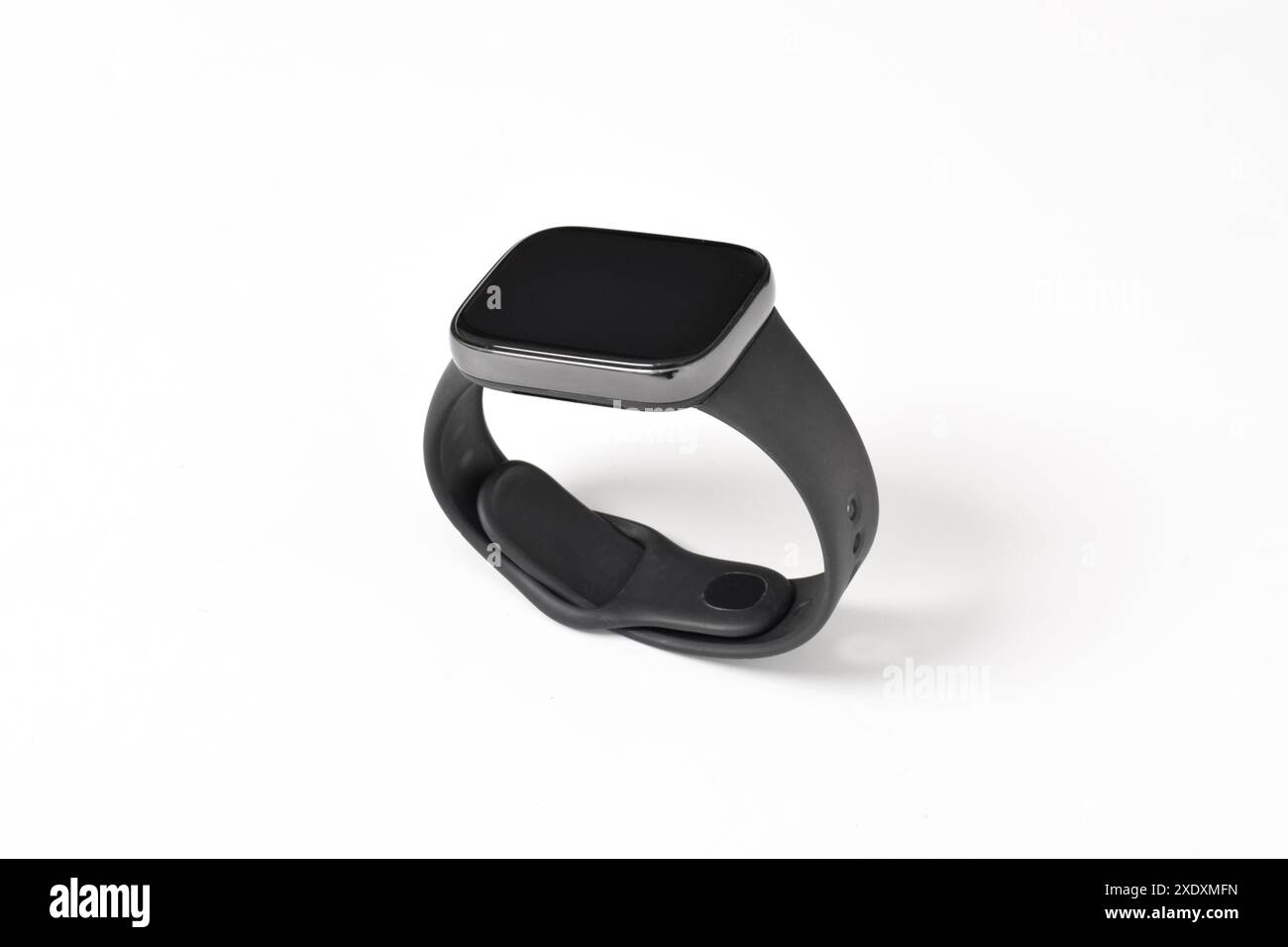 Wireless Smart watch isolated on white background. Black smartwatch ...