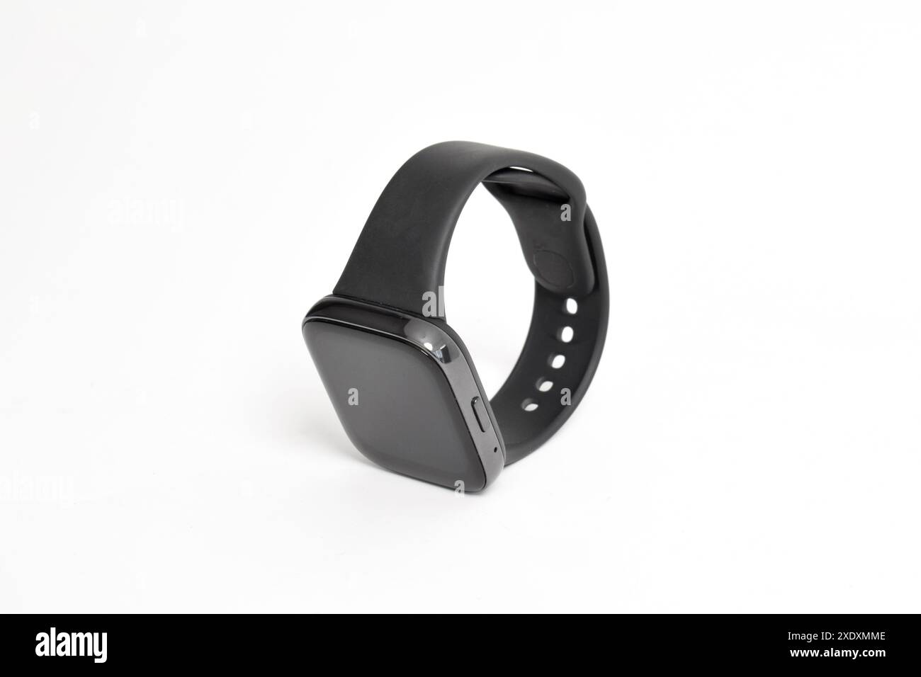 Wireless Smart watch isolated on white background. Black smartwatch ...