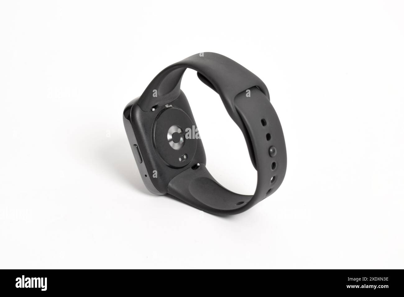 Wireless Smart watch isolated on white background. Black smartwatch ...