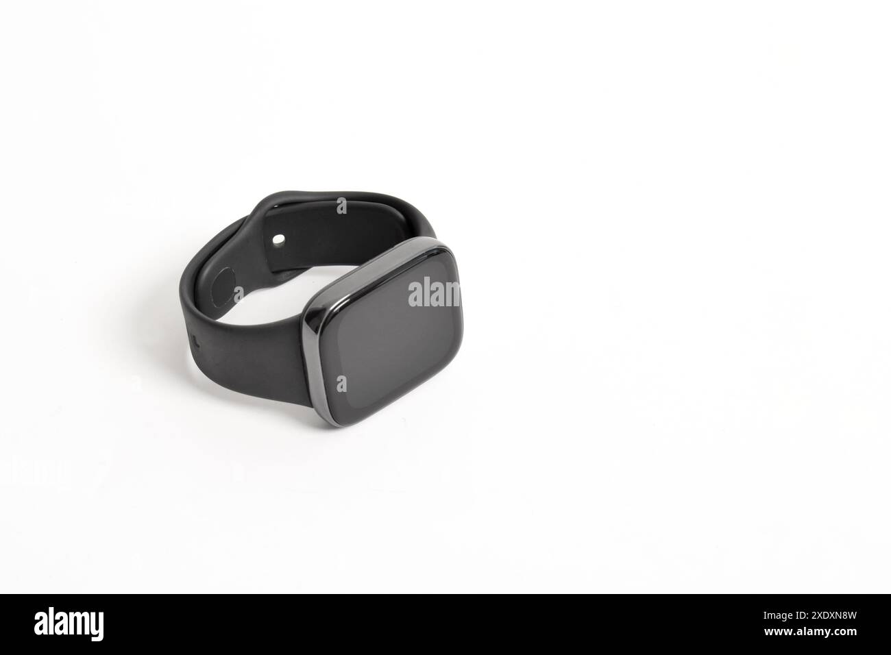 Wireless Smart watch isolated on white background. Black smartwatch ...