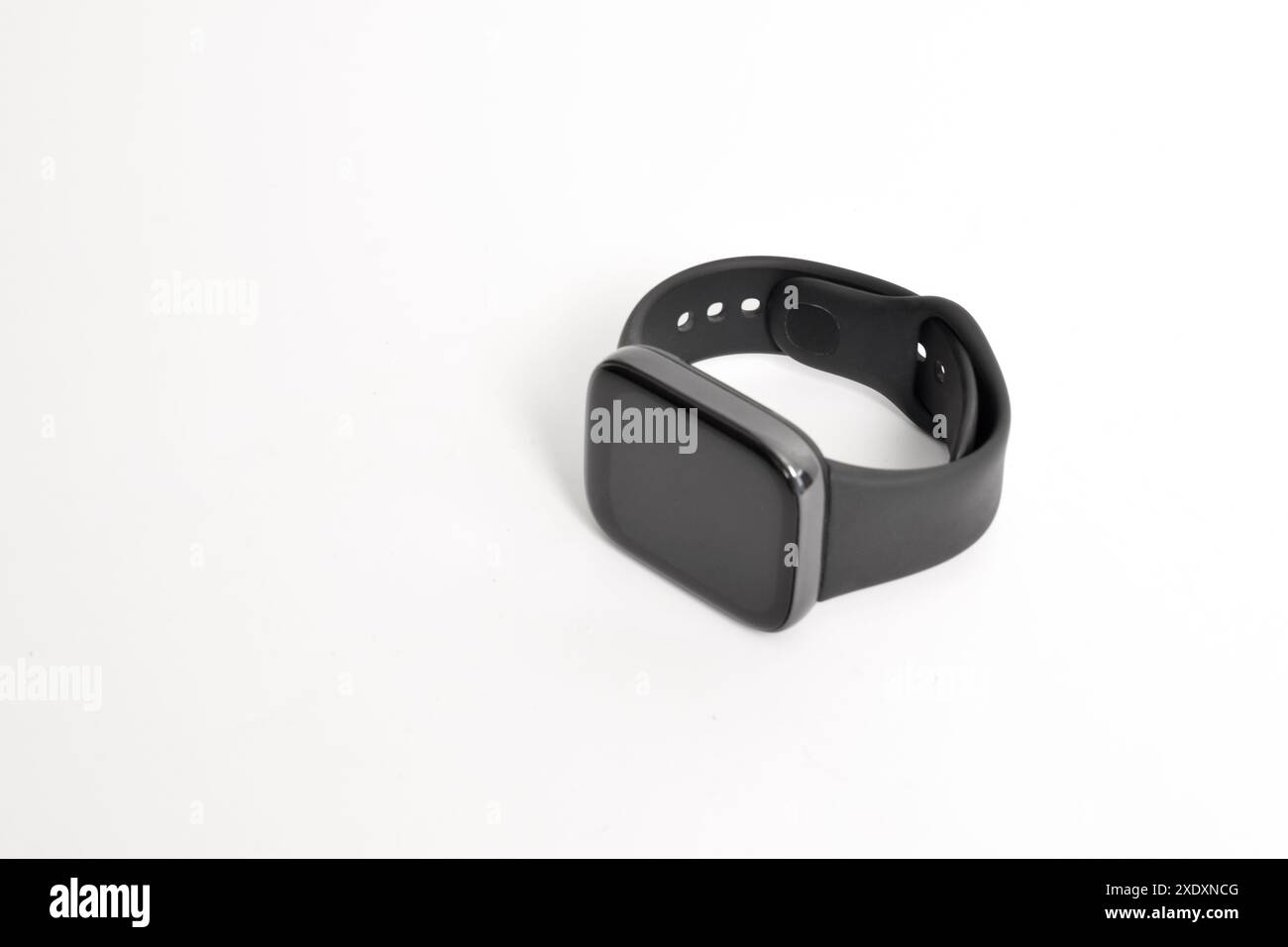 Wireless Smart watch isolated on white background. Black smartwatch ...