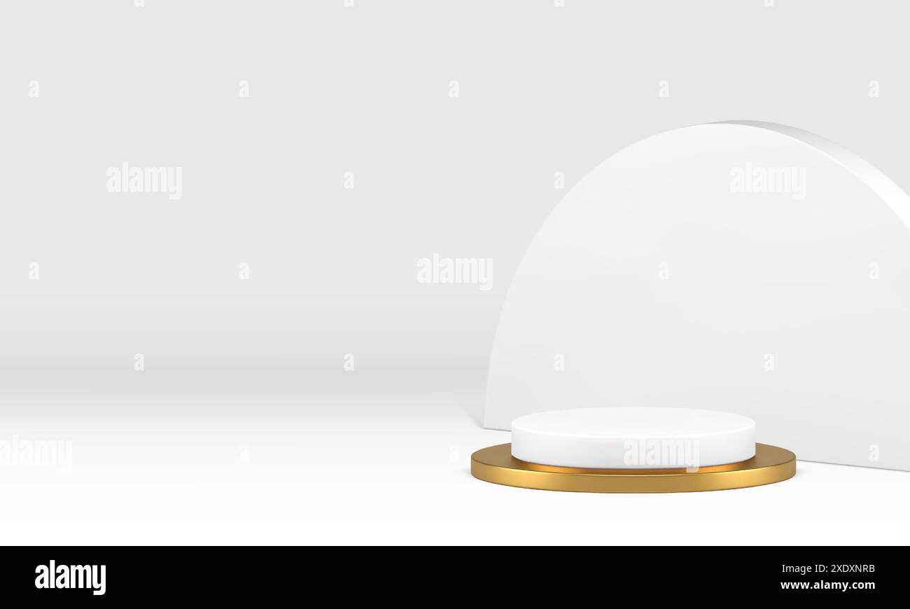 Luxury elegant 3d podium white stage mock up for product presentation ...