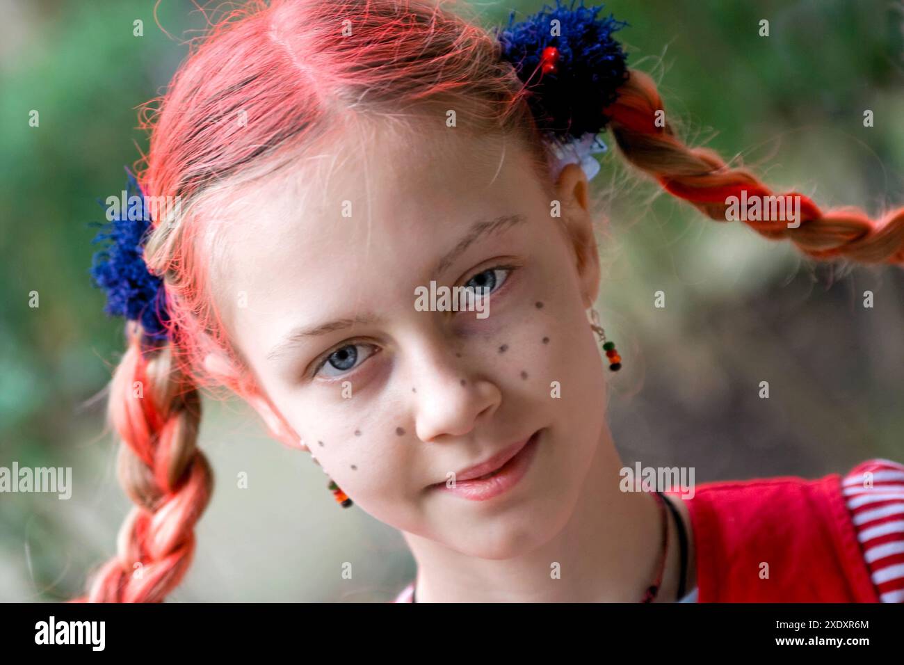 Young girl dressed up as Pippi Longstocking |A young girl plays Pippi ...