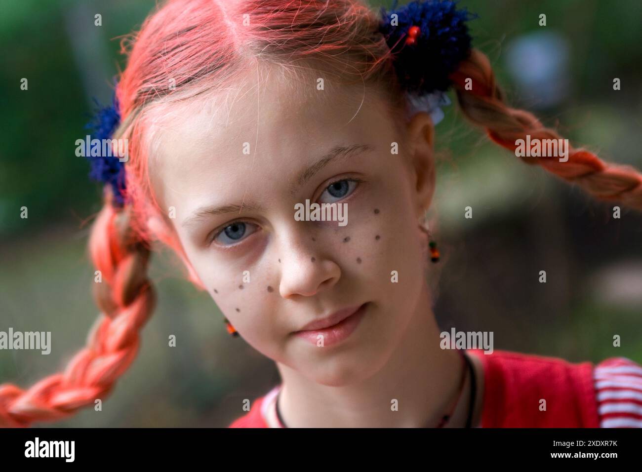Young girl dressed up as Pippi Longstocking |A young girl plays Pippi ...