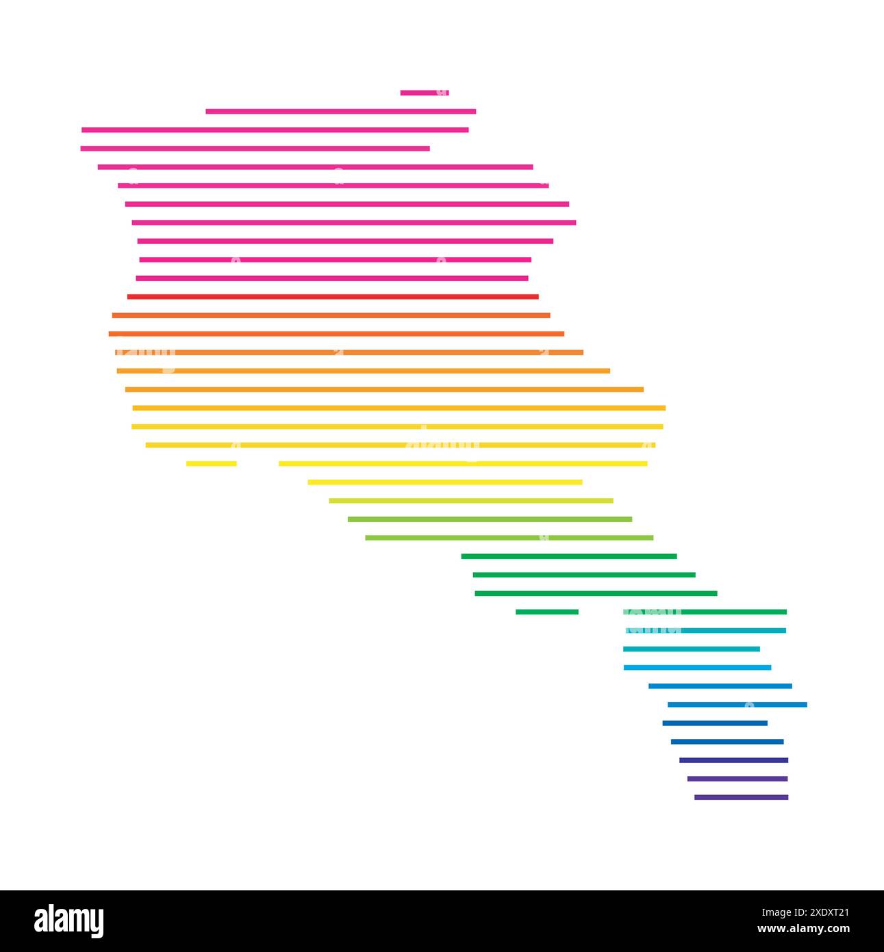 Abstract map of Armenia showing the country with horizontal parallel ...