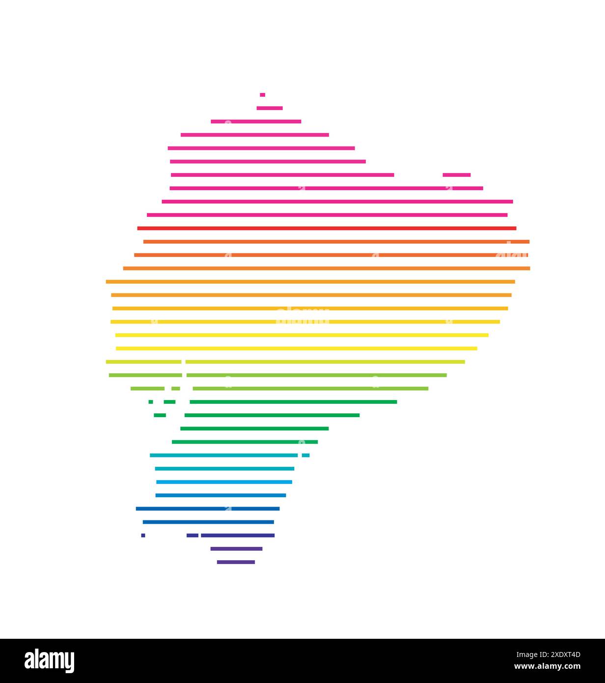 Abstract map of Ecuador showing the country with horizontal parallel ...