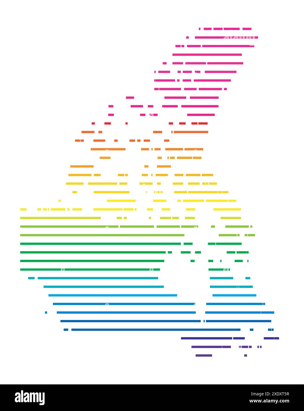 Abstract map of Canada showing the country with horizontal parallel ...