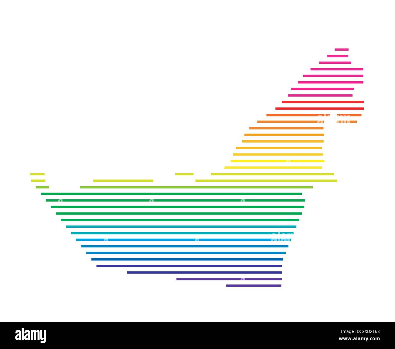 Abstract map of the United Arab Emirates showing the country with ...