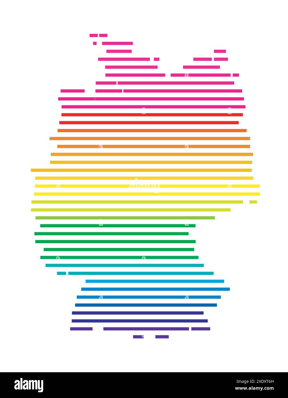 Abstract map of Germany showing the country with horizontal parallel ...