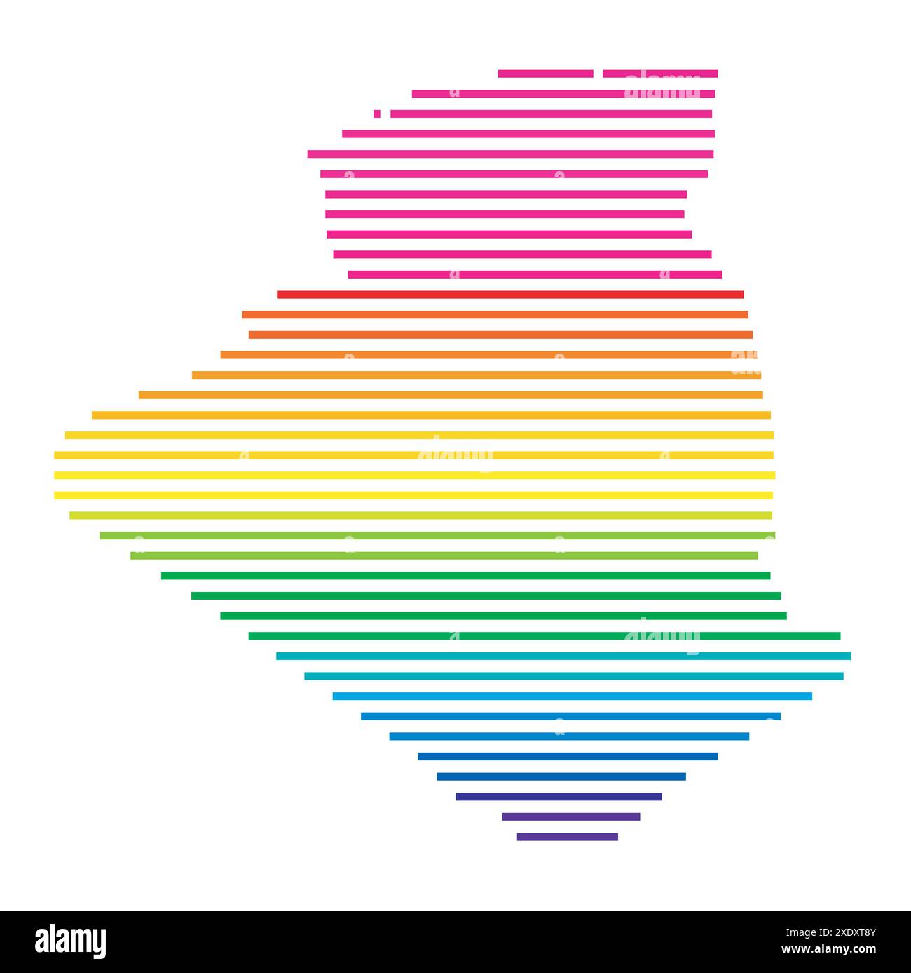 Abstract map of Algeria showing the country with horizontal parallel ...