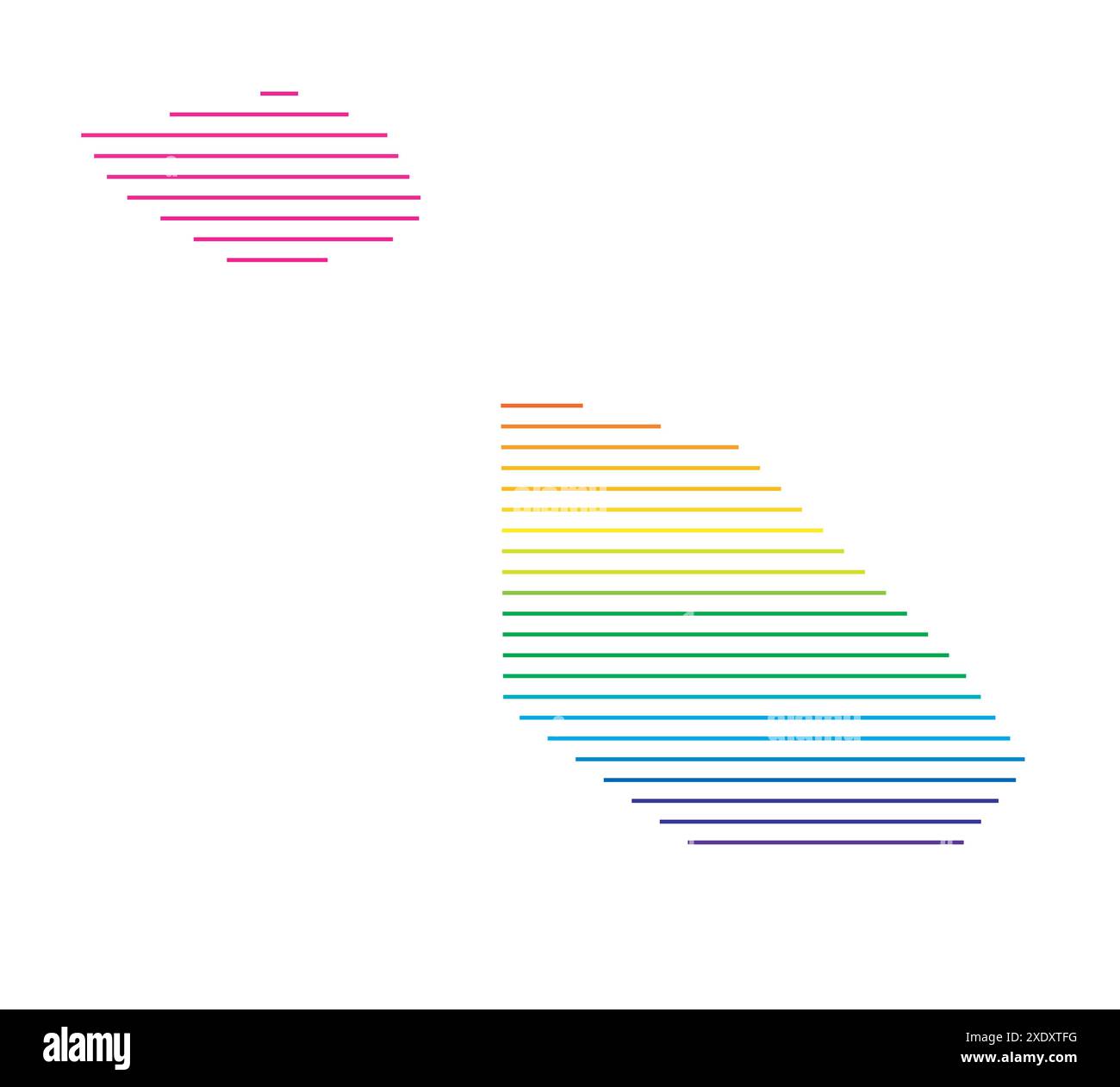 Abstract map of Malta showing the country with horizontal parallel ...