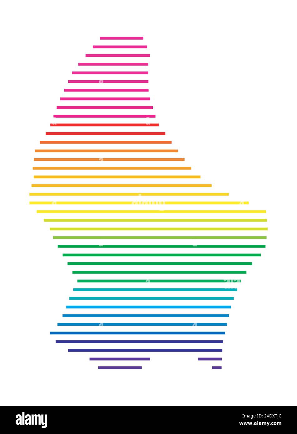 Abstract map of Luxembourg showing the country with horizontal parallel ...