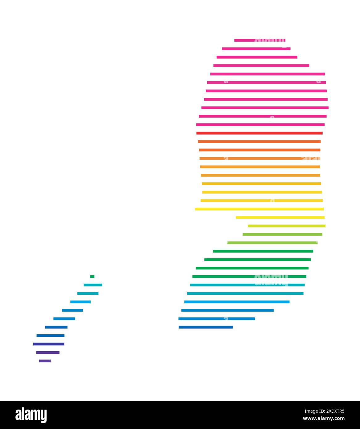 Abstract map of Palestine showing the country with horizontal parallel ...