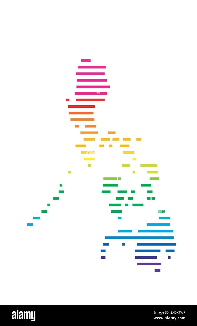 Abstract map of the Philippines showing the country with horizontal ...