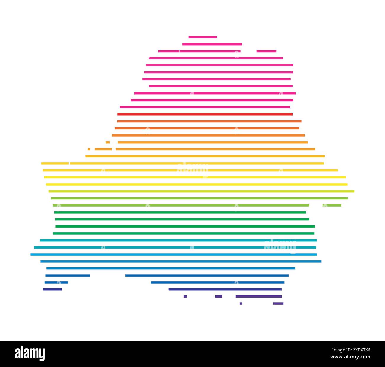 Abstract map of Belarus showing the country with horizontal parallel ...