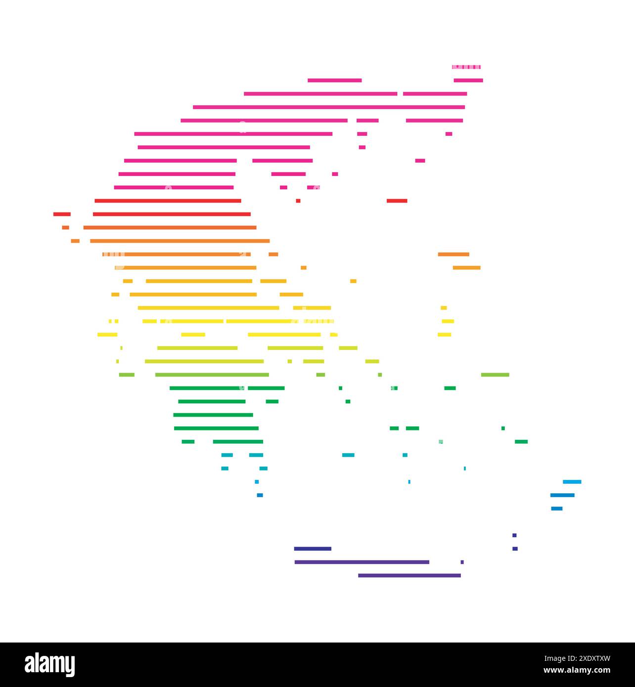 Abstract map of Greece showing the country with horizontal parallel ...