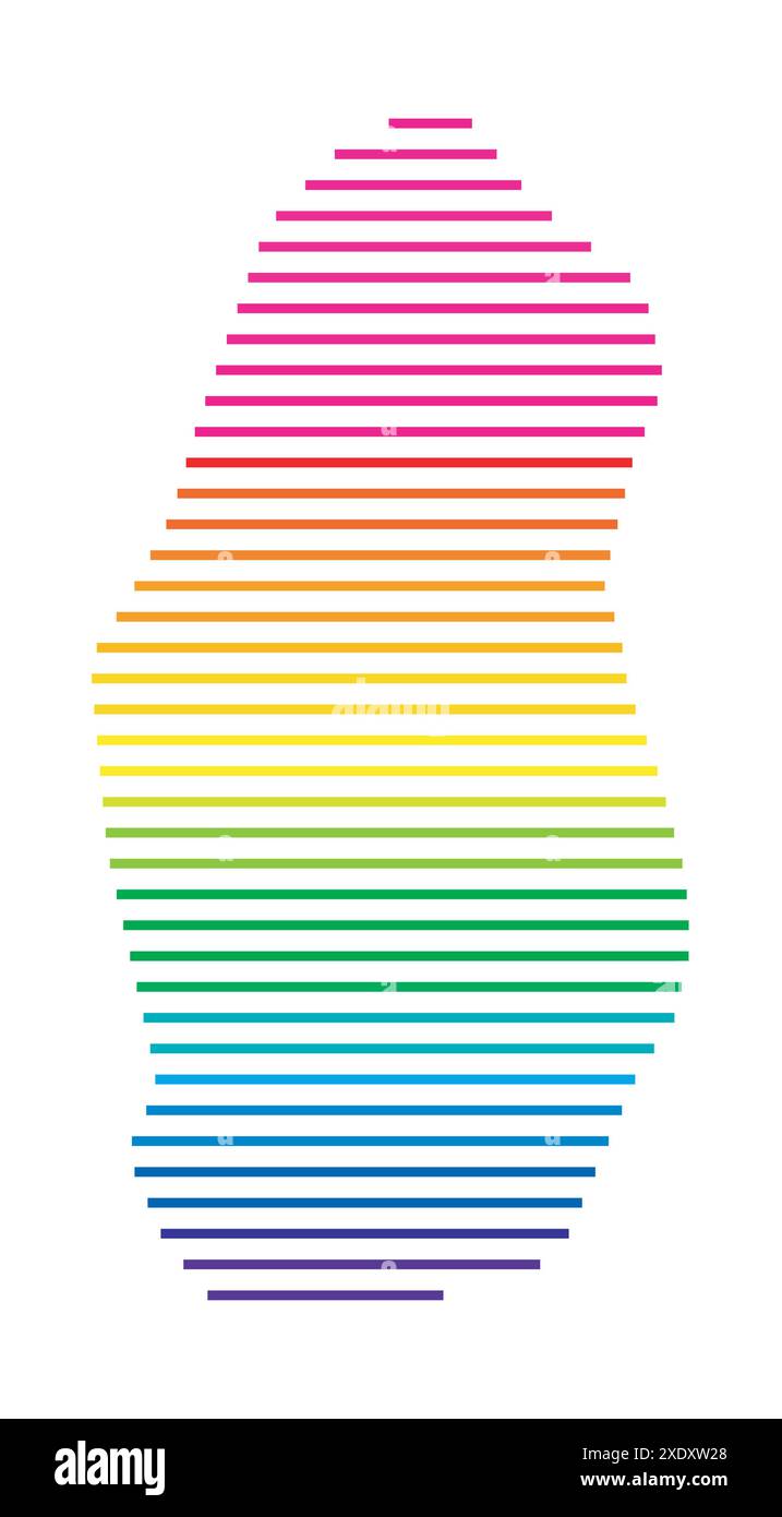 Abstract map of Qatar showing the country with horizontal parallel ...