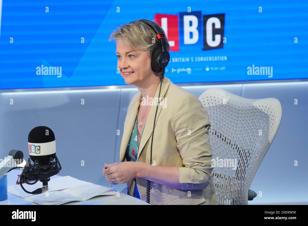 Shadow home secretary Yvette Cooper takes part in a live immigration ...