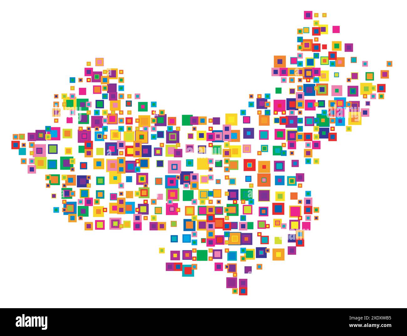 Map of People's Republic of China. Abstract map showing the country ...