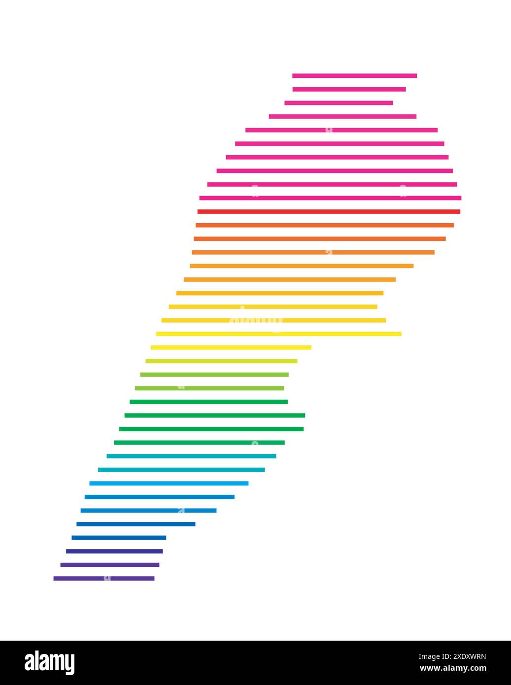 Abstract map of Lebanon showing the country with horizontal parallel ...