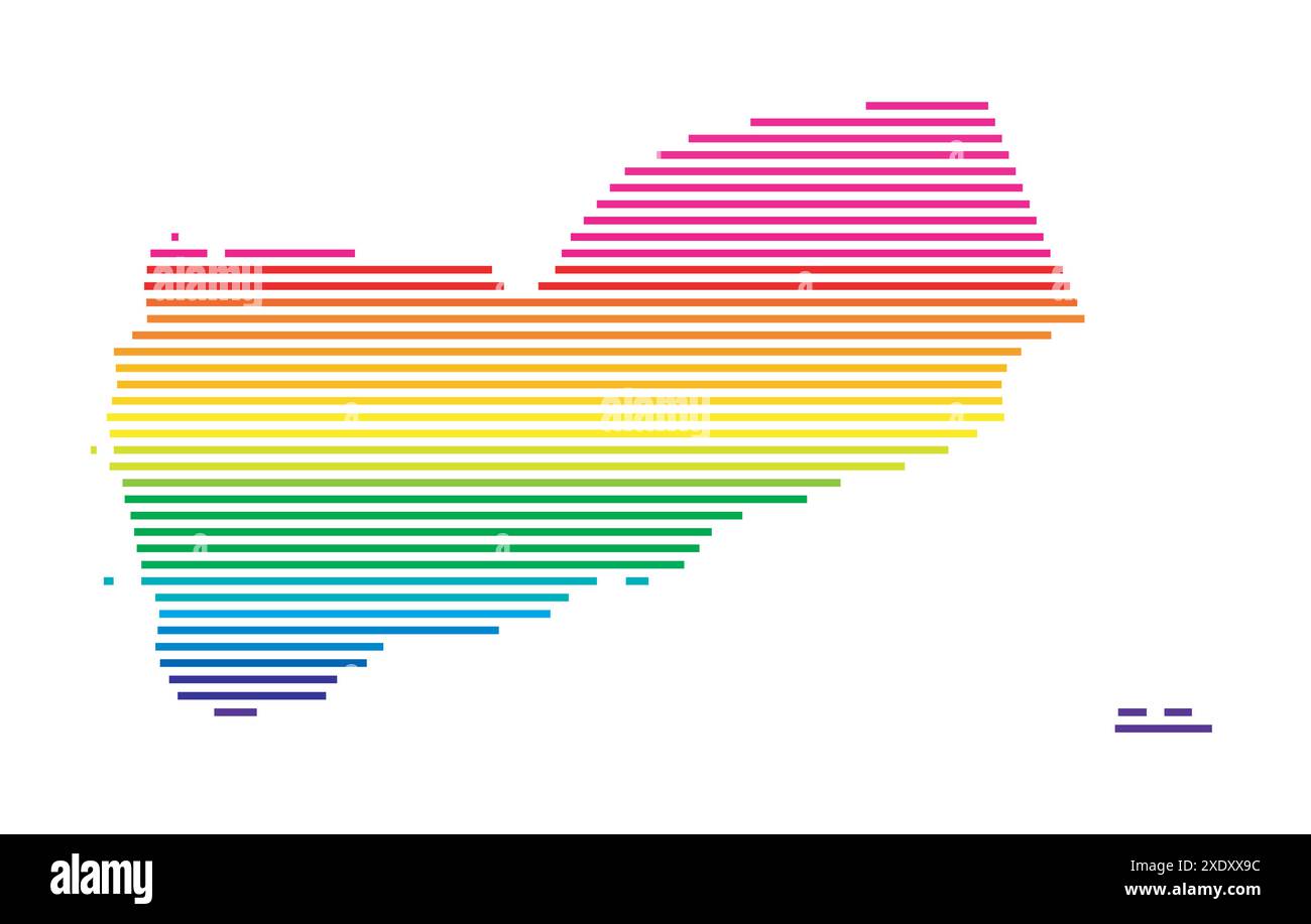 Abstract map of Yemen showing the country with horizontal parallel ...