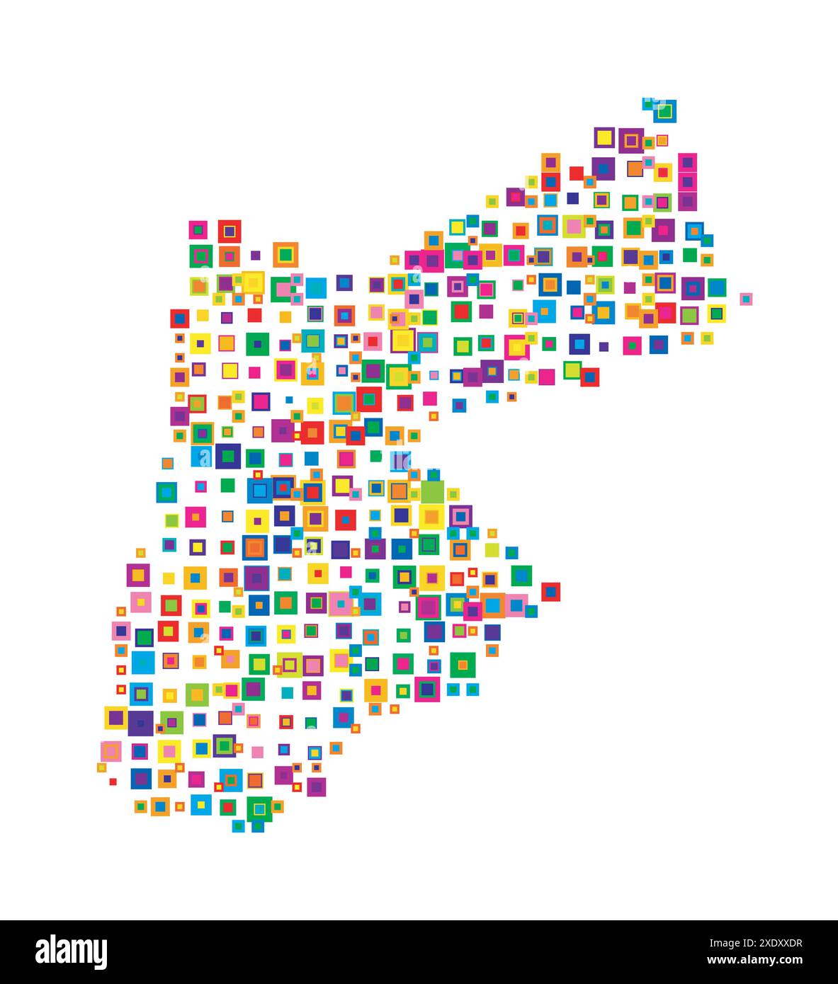 Abstract Map Of Jordan Abstract Map Showing The Country With A Pattern Of Overlapping Colorful