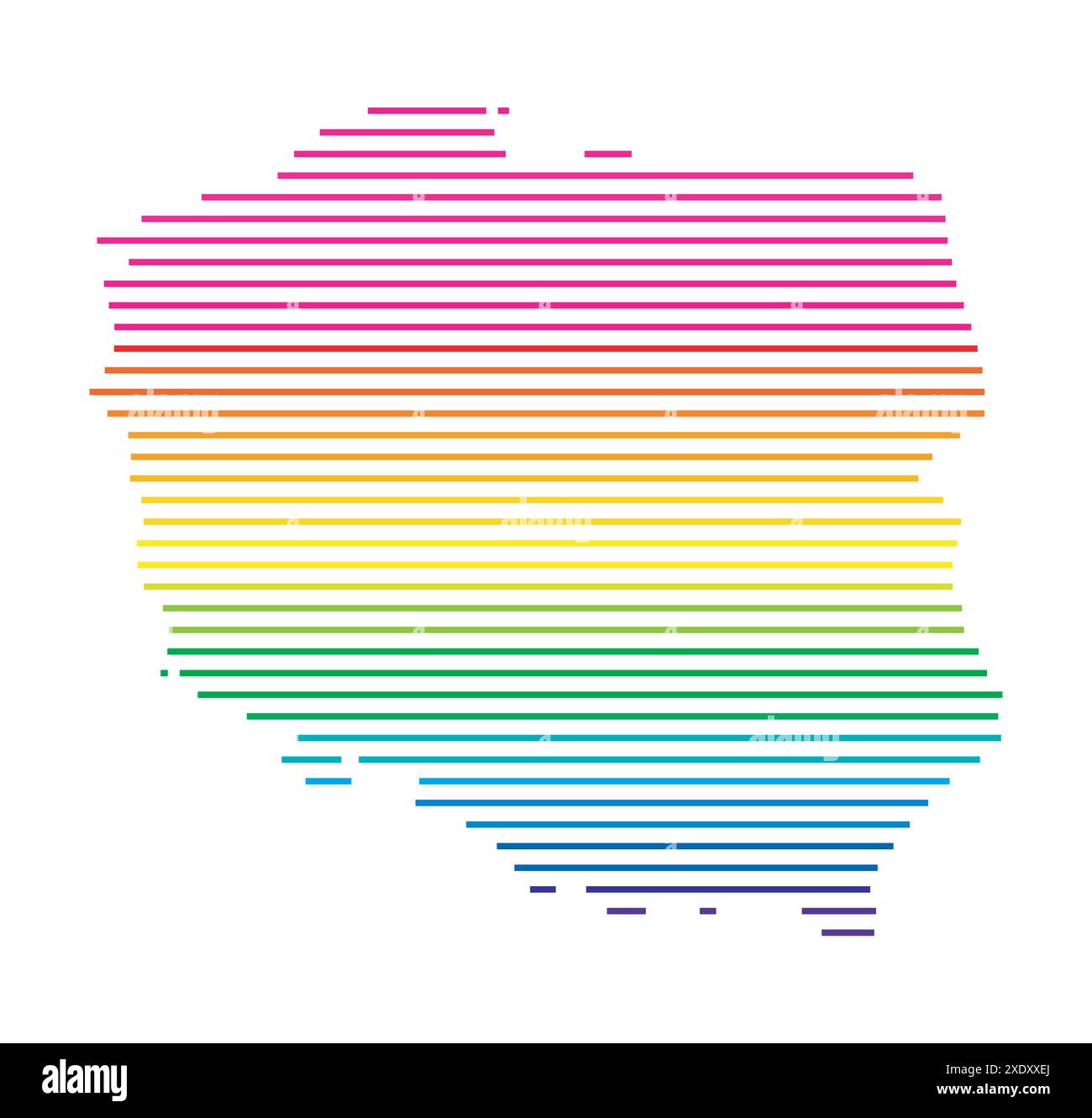 Abstract map of Poland showing the country with horizontal parallel ...