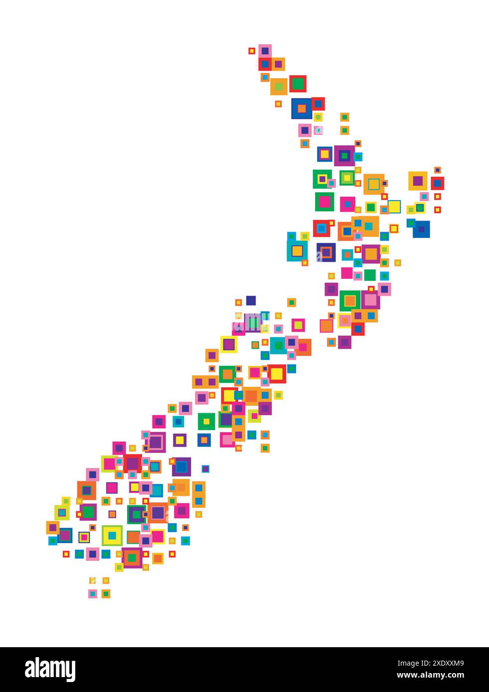 Abstract map of New Zealand Abstract map showing the country with a ...