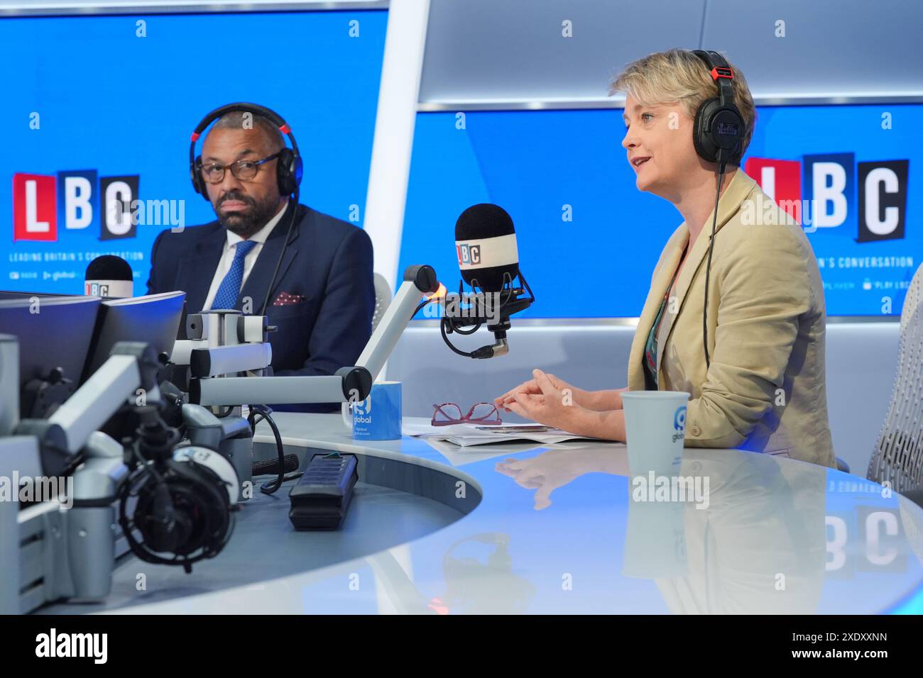 Home Secretary James Cleverly (left) and shadow home secretary Yvette ...