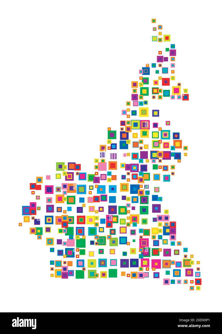 Abstract Map Of Cameroon Abstract Map Showing The Country With A Pattern Of Overlapping Colorful
