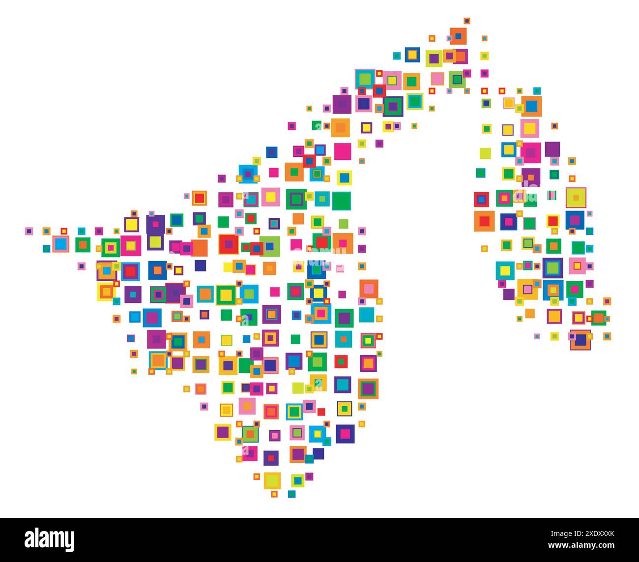 Abstract map of Brunei Abstract map showing the country with a pattern ...
