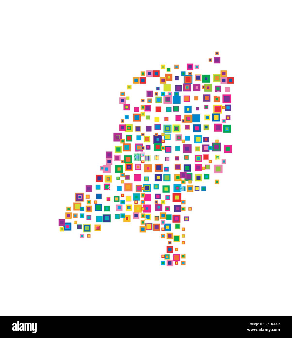 Abstract map of Netherlands Abstract map showing the country with a ...