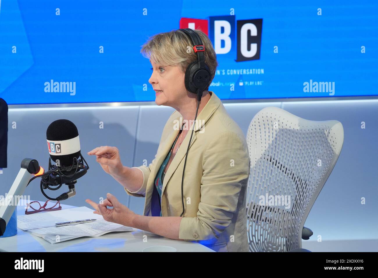 Shadow home secretary Yvette Cooper takes part in a live immigration ...
