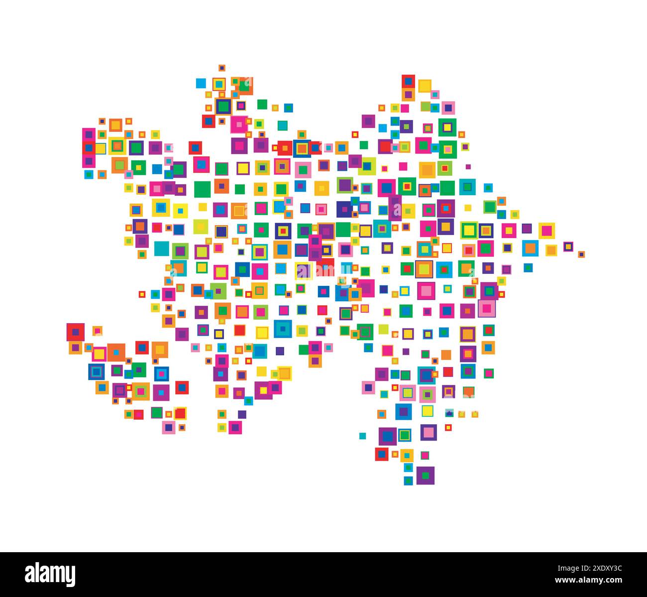 Abstract map of Azerbaijan Abstract map showing the country with a ...